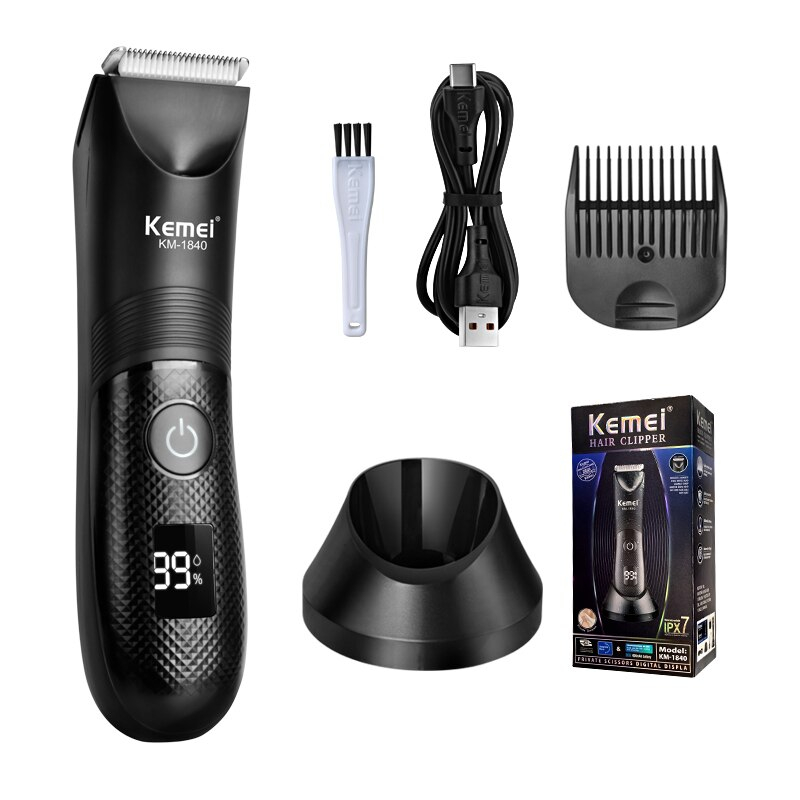 Kemei KM-1840 Groin Area Hair Trimmer Lawn Mower Ceramic Blade ...
