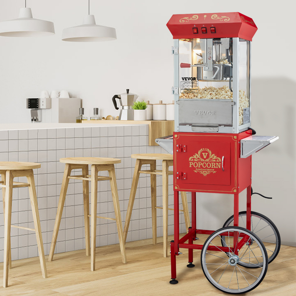 VEVOR Commercial Popcorn Machine, 8 Oz Kettle, 850 W Popcorn Maker on ...