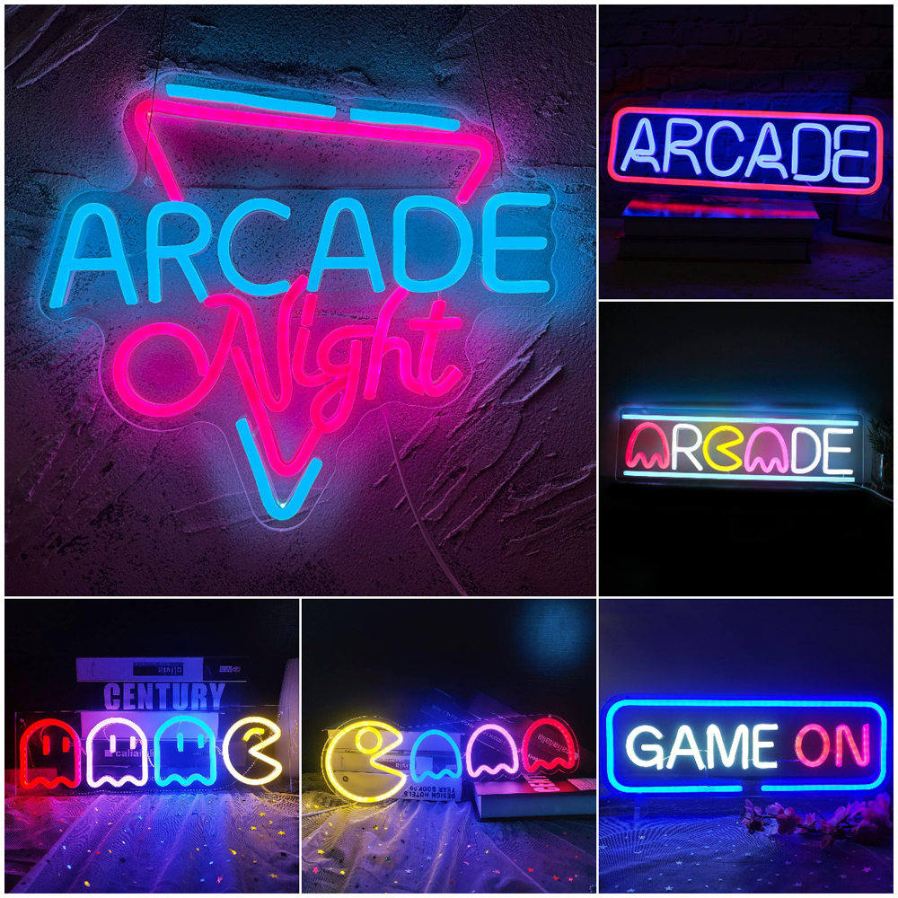 Arcade Night Custom Neon Sign Family Boy Room Sign Best Cool Neon ...