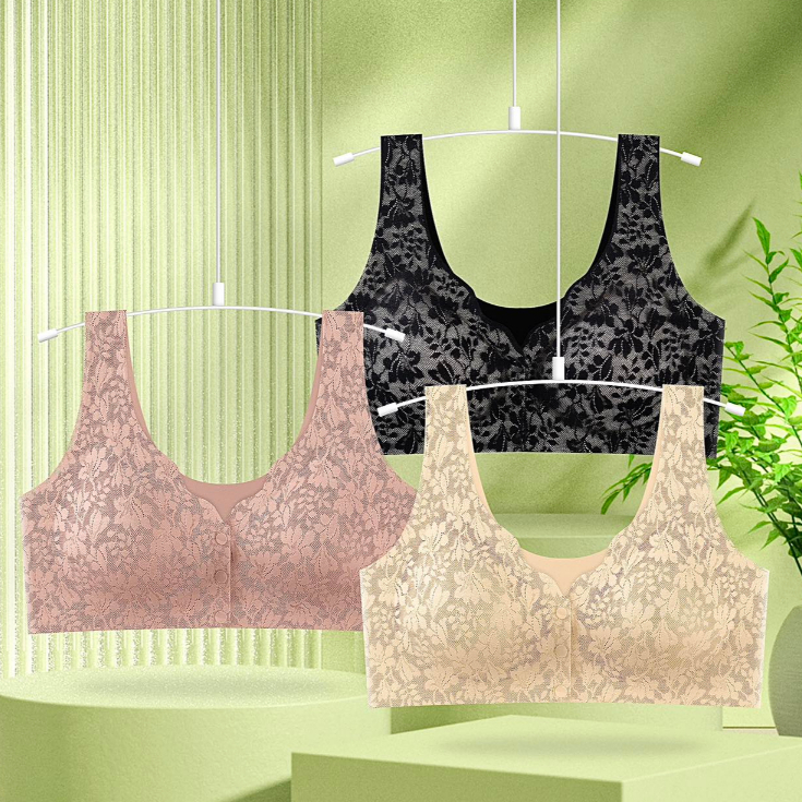 Front Buckle Bra With Front Open Buckle New Lace Ultra Thin Integrated