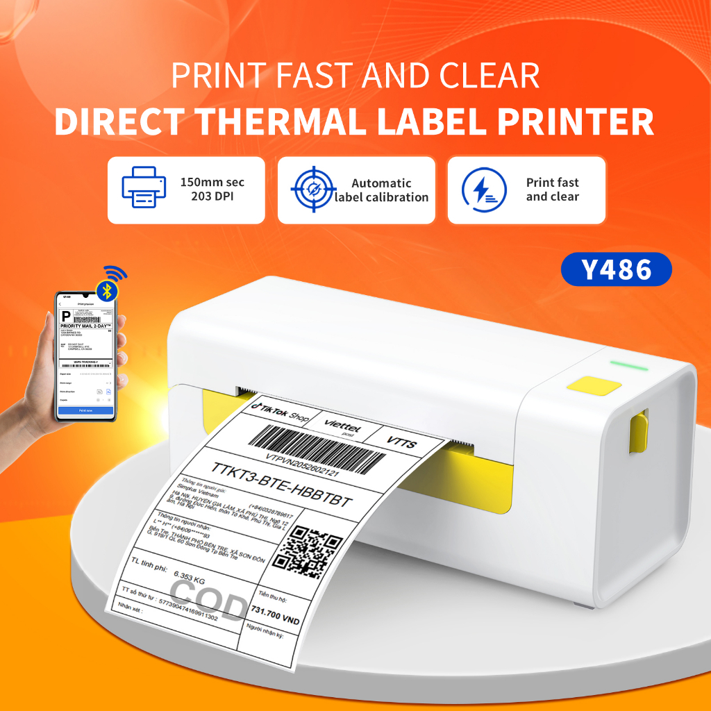 Flashlabel Pencetak Waybill 4 inch A6 Thermal Printer-Y486, 4x6 Shopee ...