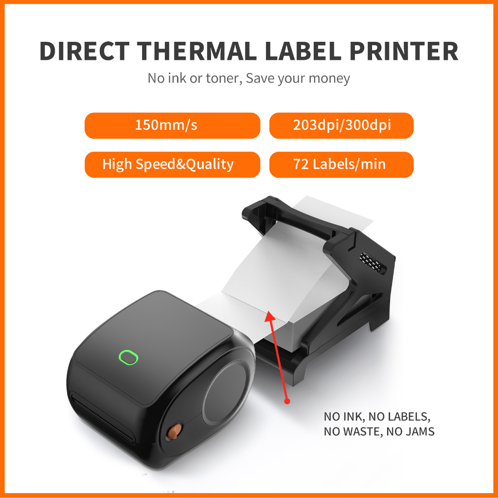 A6 Waybill Printe, Bluetooth Thermal Printers with Paper Tray for ...