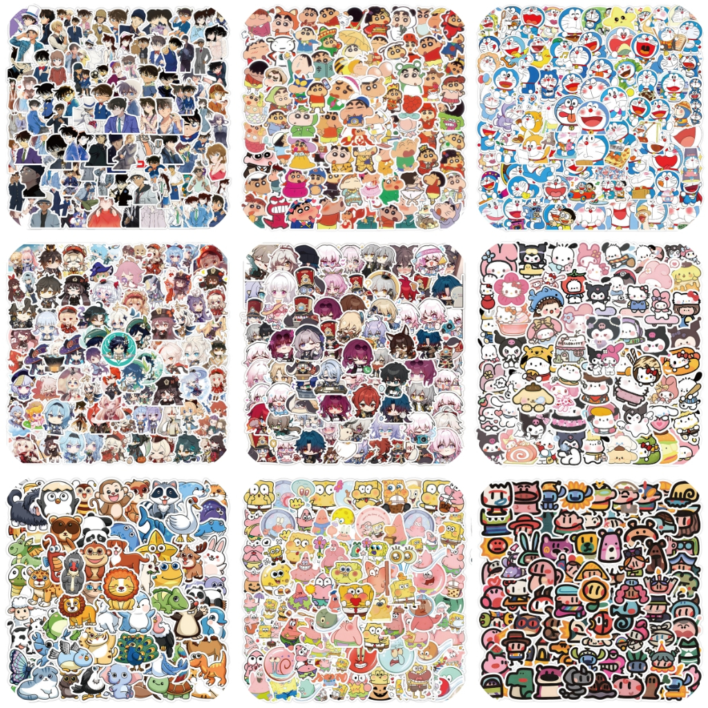 100PCS Anime Crayon Shin-chan Doraemon Detective Conan SpongeBob ...