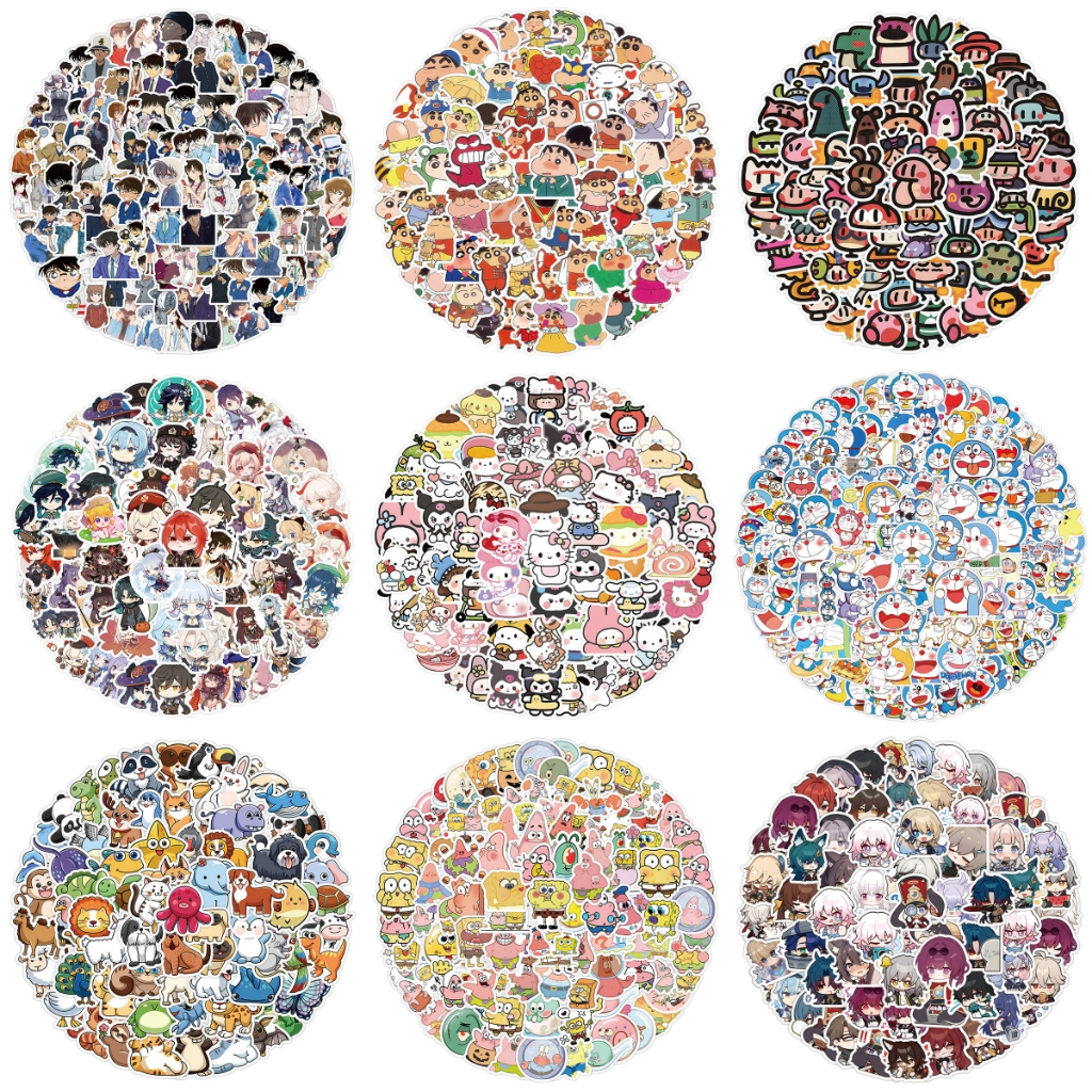 100PCS Anime Crayon Shin-chan Doraemon Detective Conan SpongeBob ...