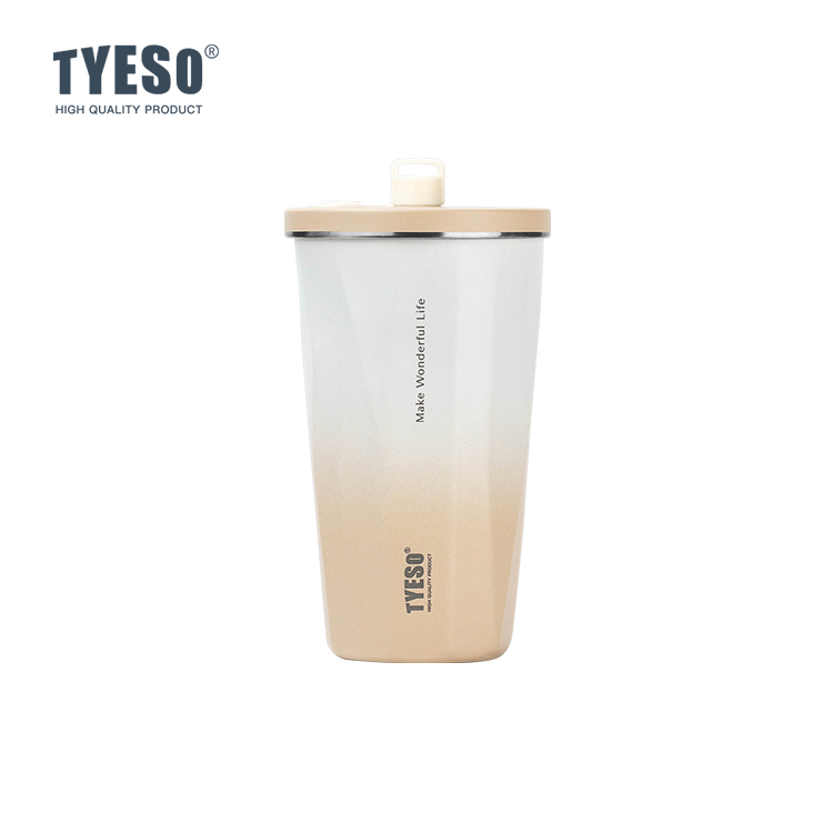 Original Tyeso Gradient Vacuum Insulated Bottle Tumbler With Straw Portable Stainless Steel ...