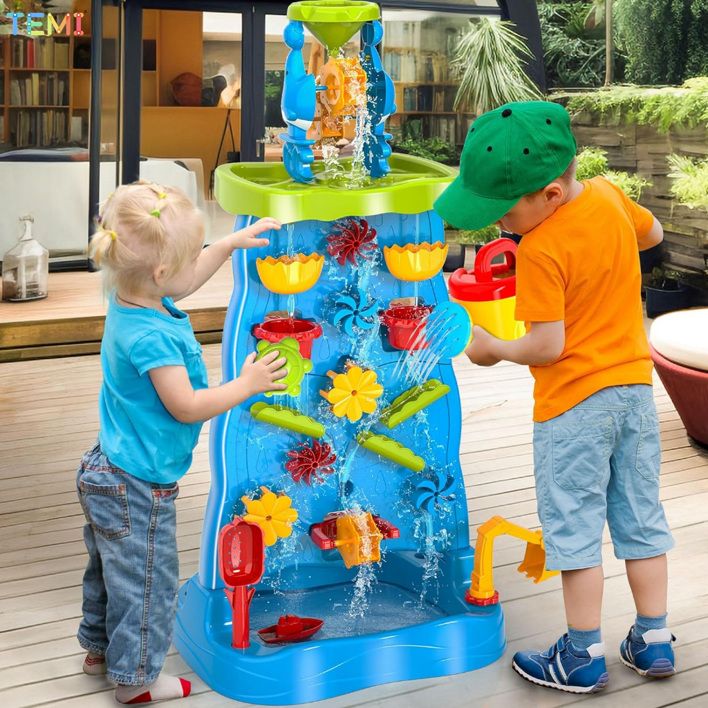 TEMI Water Table Waterfall Outdoor Toys for Kids Toddlers Boys Girls ...