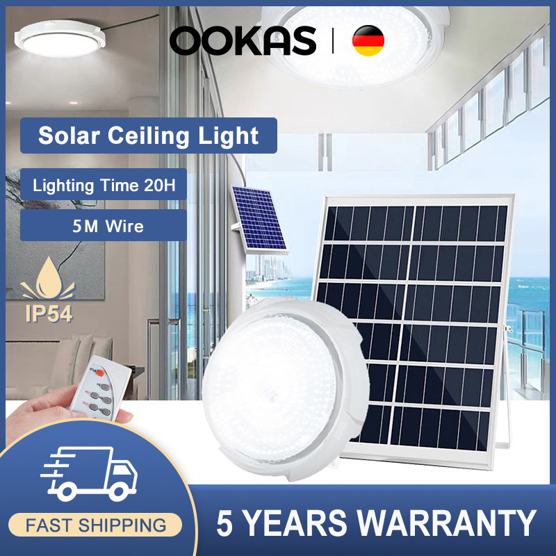 Ready Stock Solar Light Indoor solar lamp Ceiling Light High bright LED ...