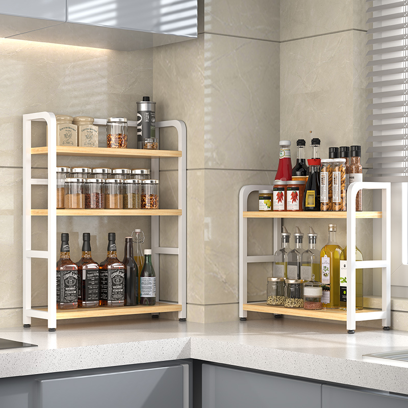 Kitchen Condiment Rack Countertop Multi-Layer Household Corner Storage ...