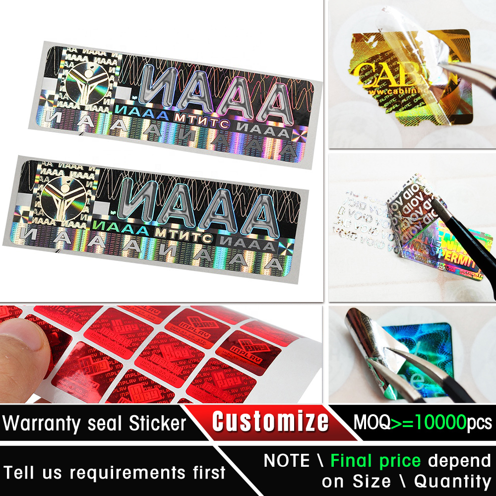 warranty seal void waterproof sticker custom qr code hologram honeycomb ...