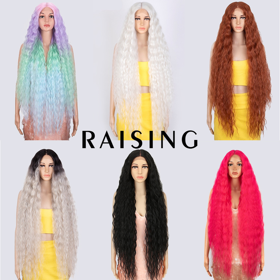 Raising Loose Wave Fake Hair Synthetic Wigs For Black Women Blonde ...
