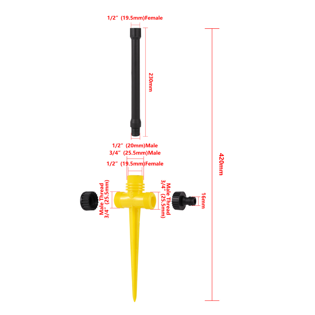 1/2 Rocker Arm Sprinkler Bracket Lawn Sprinkler Extension Rod Garden ...