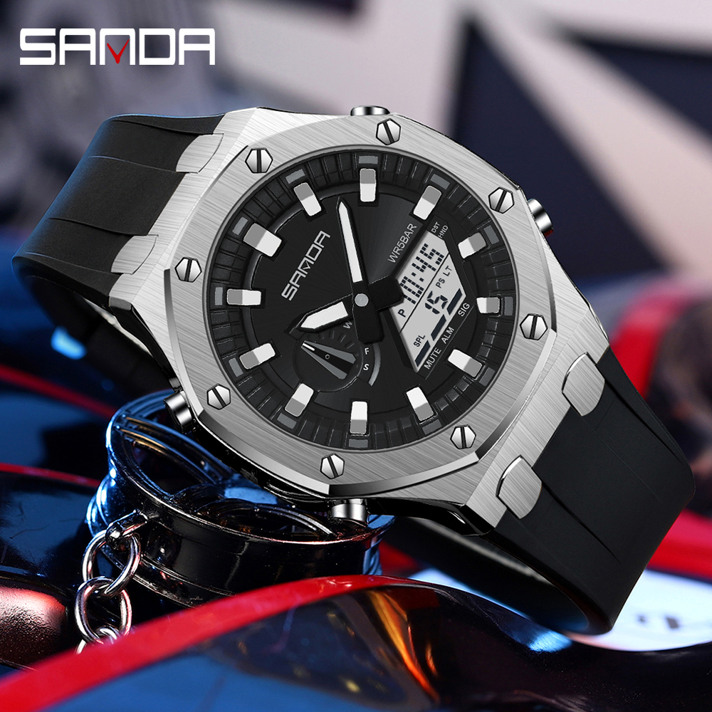 SANDA Top Brand Luxury Men's Fashion Sports Watches Waterproof Men's ...