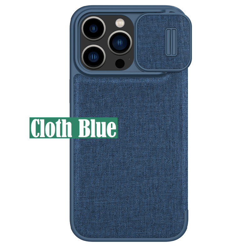 Flip Case For iPhone 15 Pro Max Nillkin Qin Leather Cloth Cover For ...