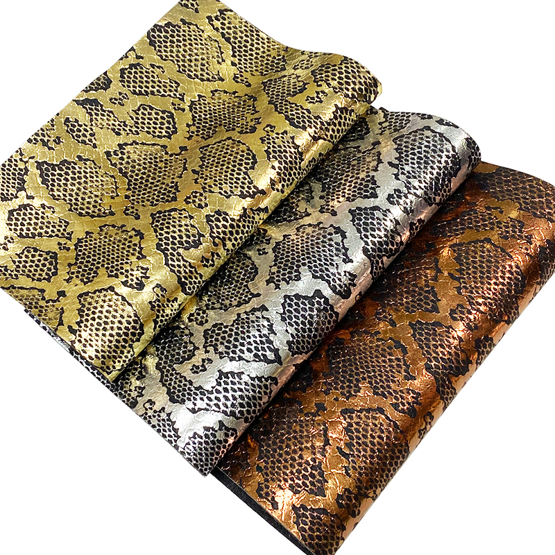 30X135CM Snake Skin Design Pattern Gilding Vinyl PU Artificial Leather ...