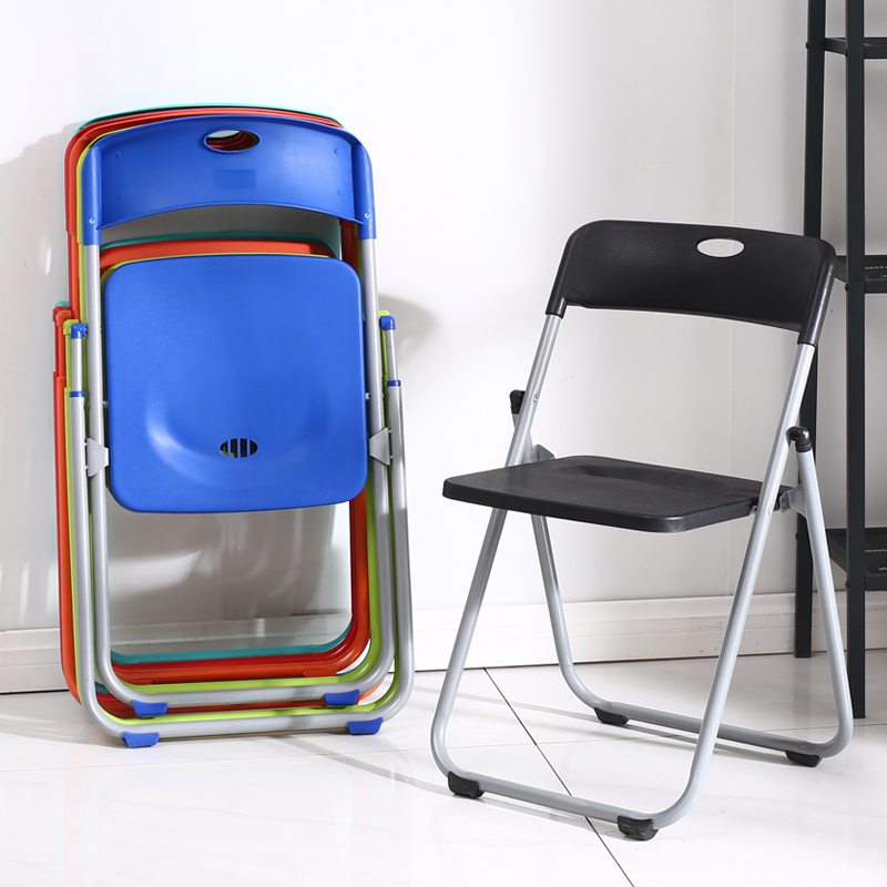 Simple Plastic Chair Exhibition Movable Folding Chair Office Chair Back ...