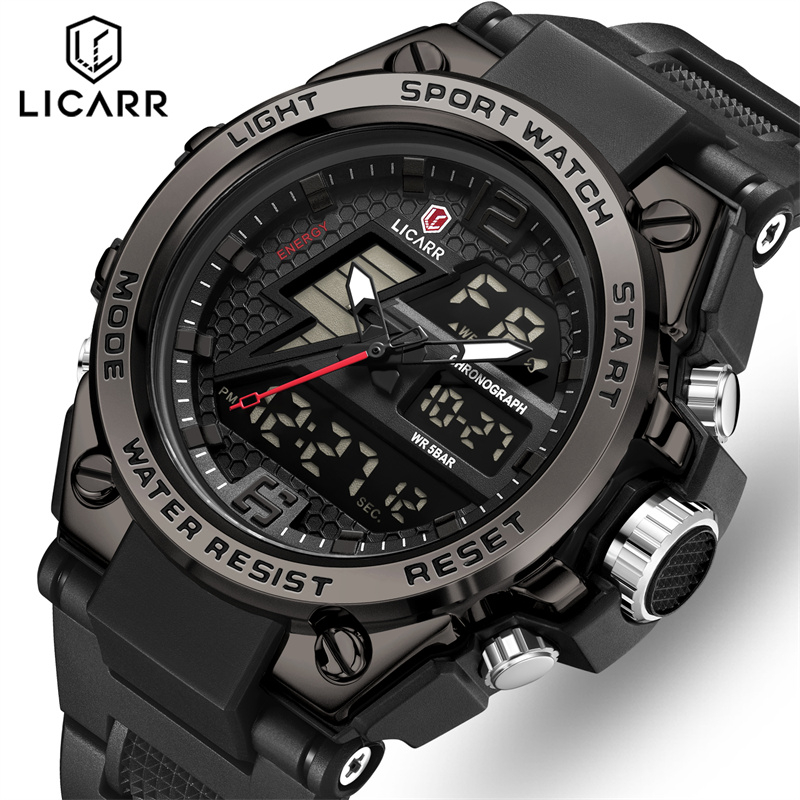LICARR Brand Fashion Men's Watches Original Casual Military Sport Light ...