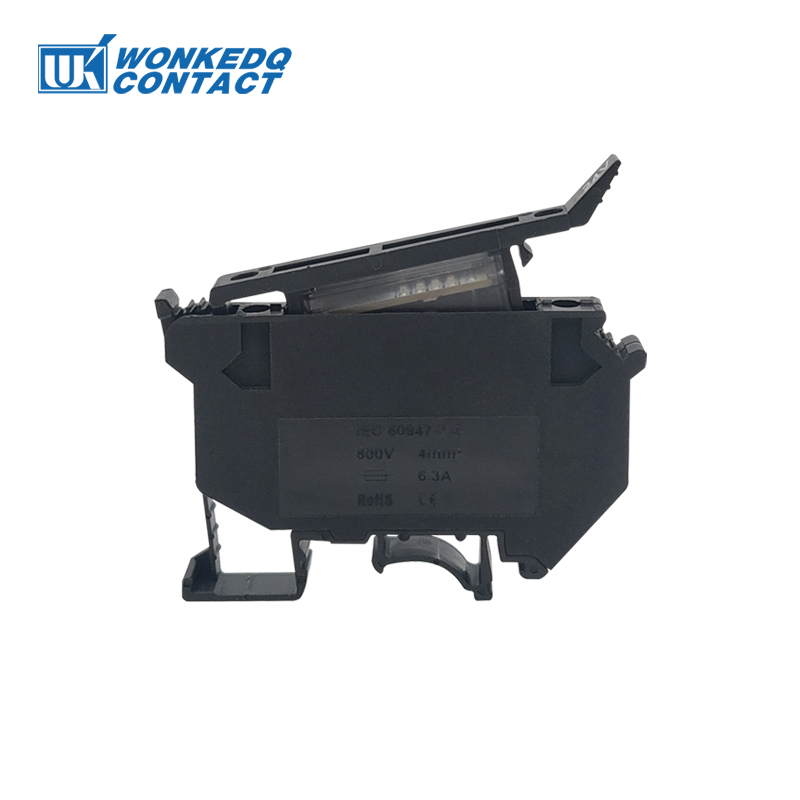 UK5-HESI Screw Fuse Terminal Block Din Rail Connector With 24V/220V LED With Disconnect Lever ...
