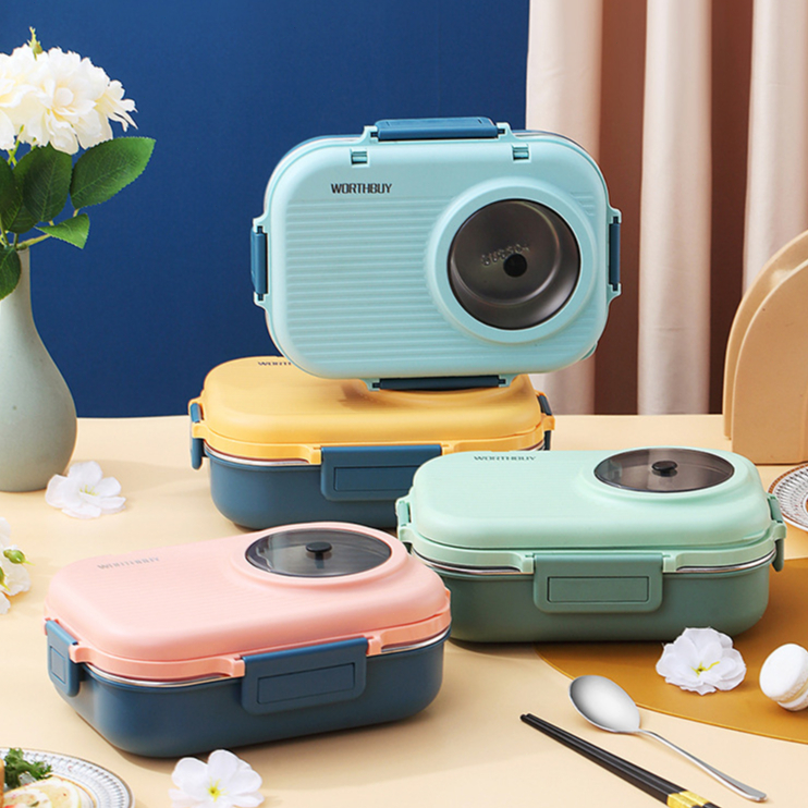 304 Stainless Steel Insulated Lunch Box Student Carrying Lunch Box ...