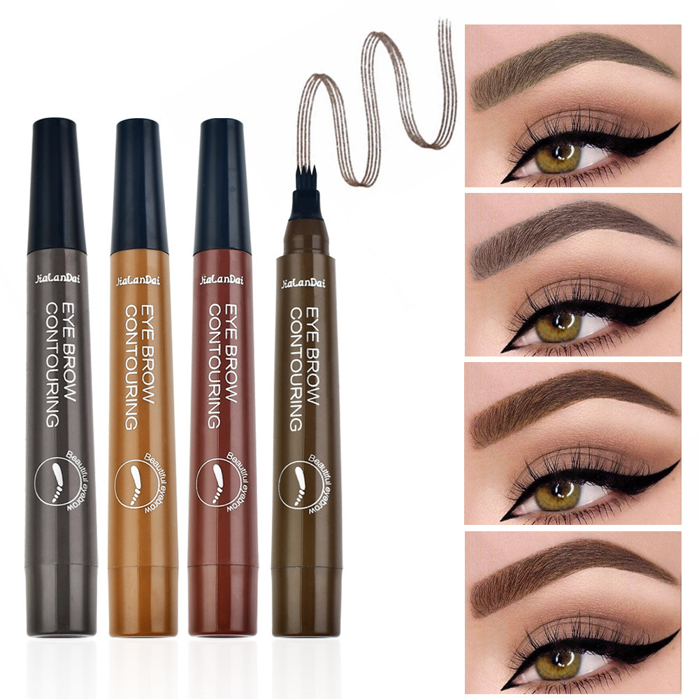 5 Color Four Headed Forked Eyebrow Pencil Waterproof Sweatproof Natural ...