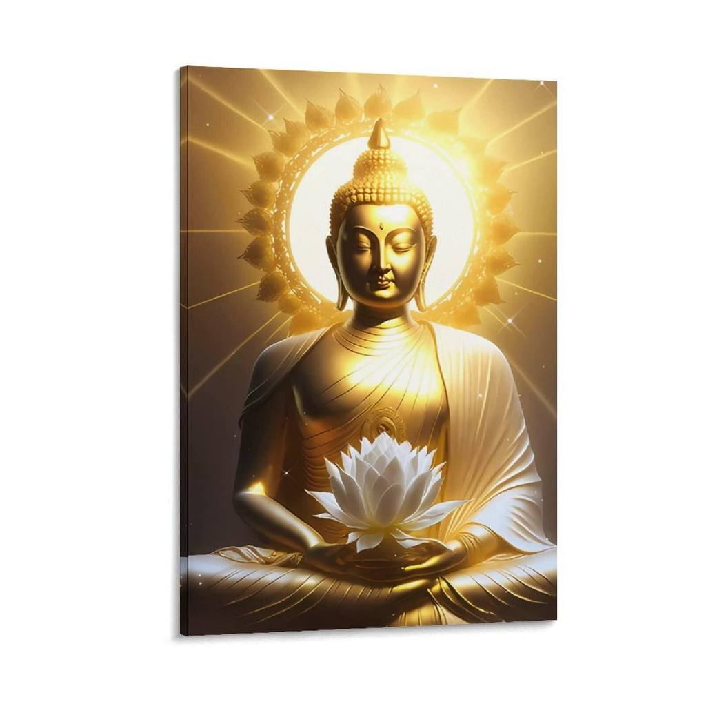 Zen Buddha Art Poster DecorativeLiving Buddha Hanging Painting Sakyamuni Buddha Wall Art ...