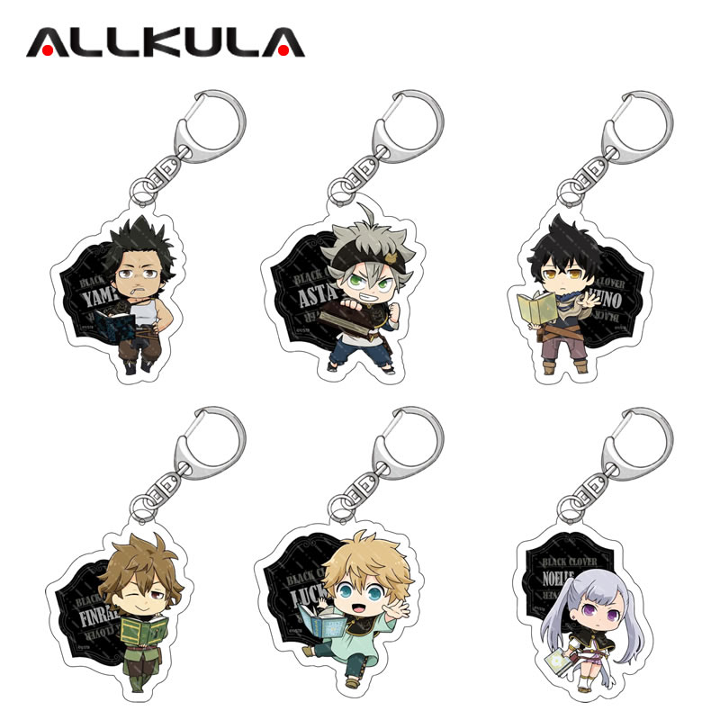 Black Clover Keychain Double Sided Acrylic Key Chain Pendant Anime ...