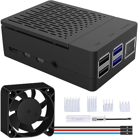 52Pi Raspberry Pi 4 Case, Raspberry Pi 4 Fan ABS Case with PWM Cooling ...