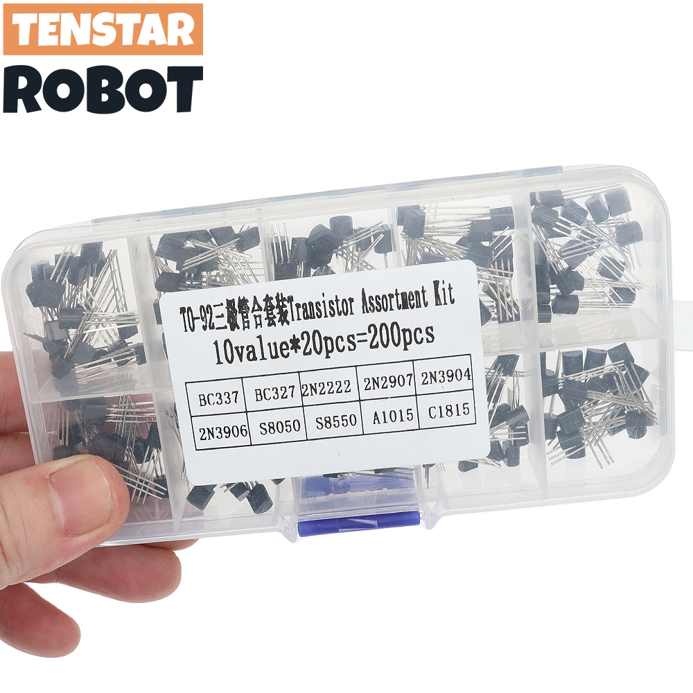TO-92 BC337 BC327 2N2222 2N2907 2N3904 2N3906 S8050 S8550 A1015 C1815 Transistor Assortment Kit ...