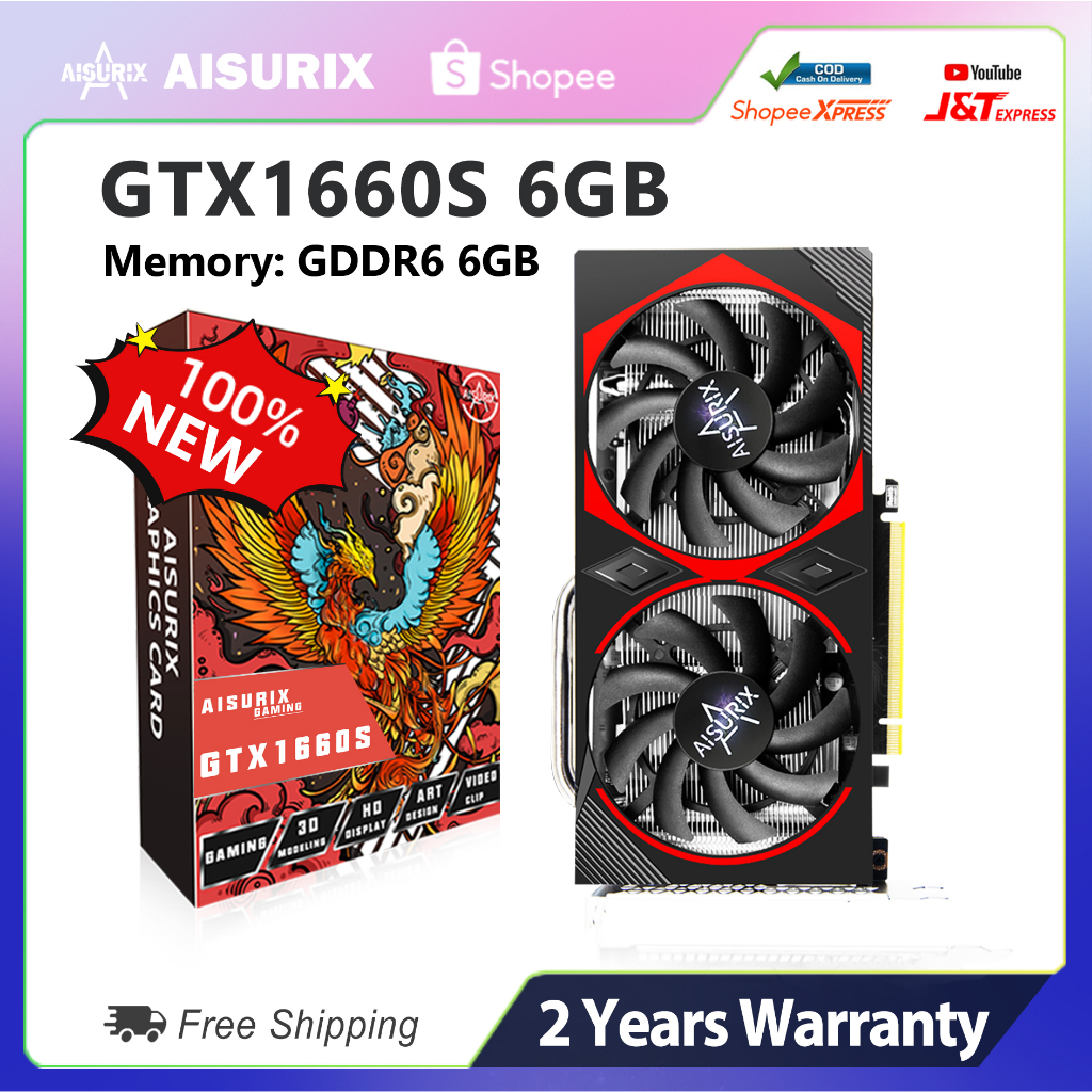 AISURIX GTX 1660S 6GB Nvidia Graphics Card 1600 SUPER GPU GDDR6 Video ...