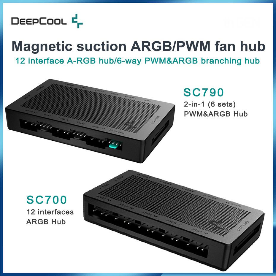 DEEPCOOL SC700/SC790 ARGB Hub 2in1 PWM & ARGB Multi Way Hub Adapter ...