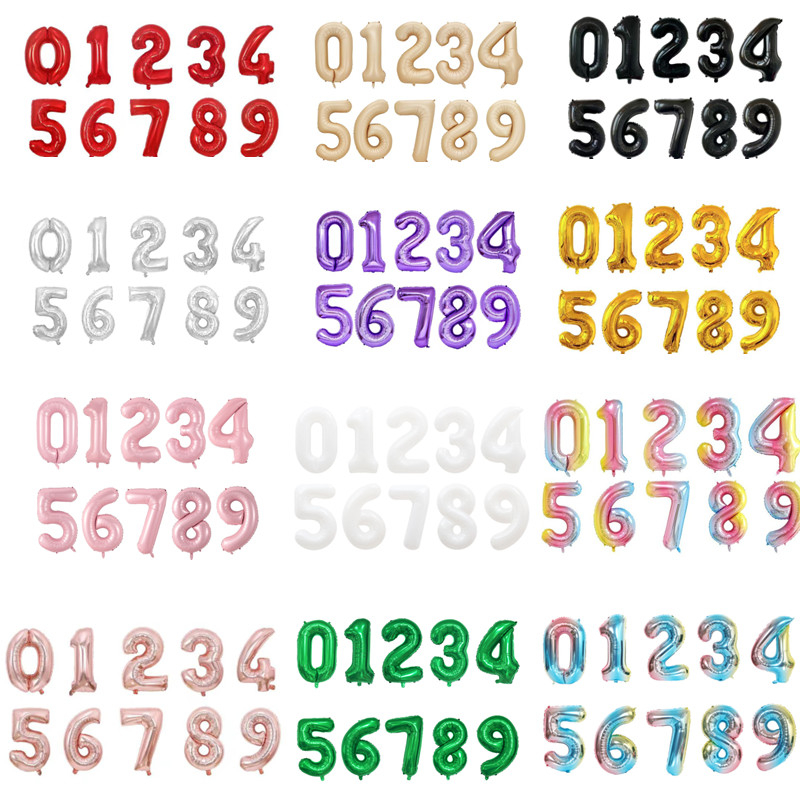 32 Inch Number Balloon Foil Balloons Birthday Decoration Party Needs ...