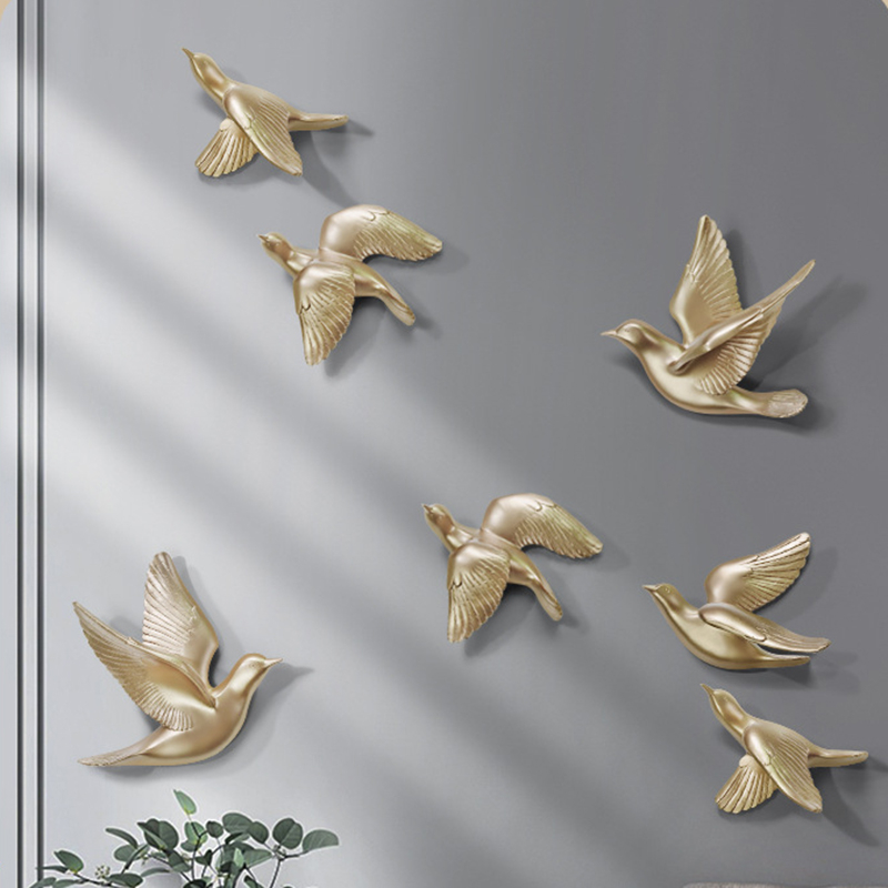 [YoyoyocfMY] Hanging Birds Wall Decor Swallows Wall Sculptures Nordic Vinyl Material 3D Gift ...