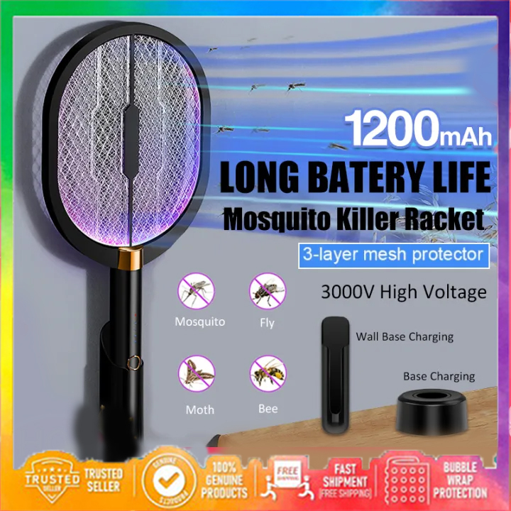 3 in 1 Mosquito Killer Lamp Electric Mosquito Insects Swatter Racket ...