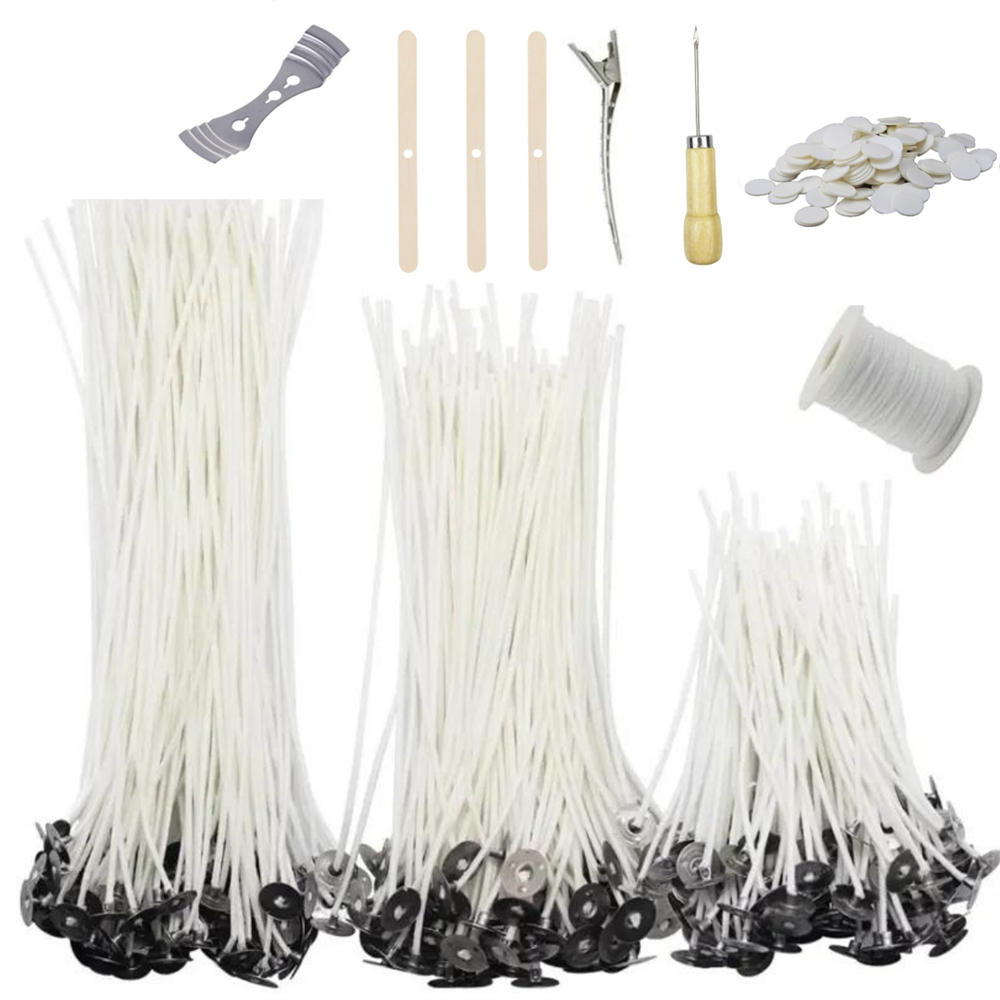 Waxed Cotton Candle Wicks Set with Stand Original Smokeless Candle ...