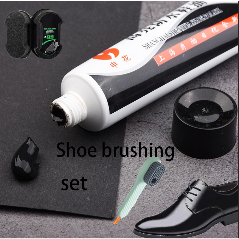 【Shoe brushing set】Men's Premium Shiny Leather Shoe Polish shoe brush ...