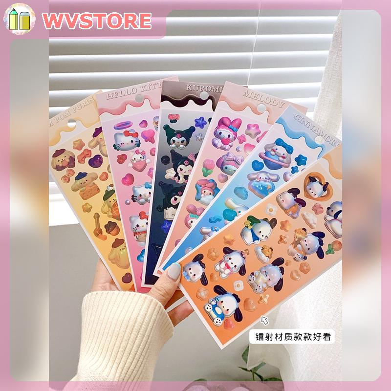 [WV] Sanrio 3D Stickers Sanrio Kuromi Cinnamoroll Melody Kitty ...