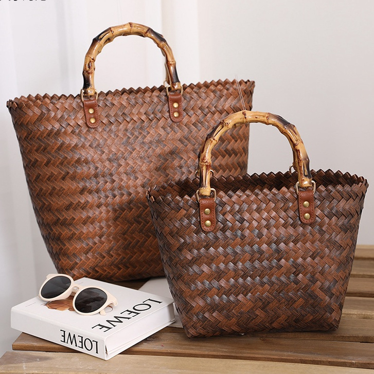 CHRISTMAS GIFT Anyaman Tote Bag Hand Craft Mengkuang Bag Bakul Anyaman ...