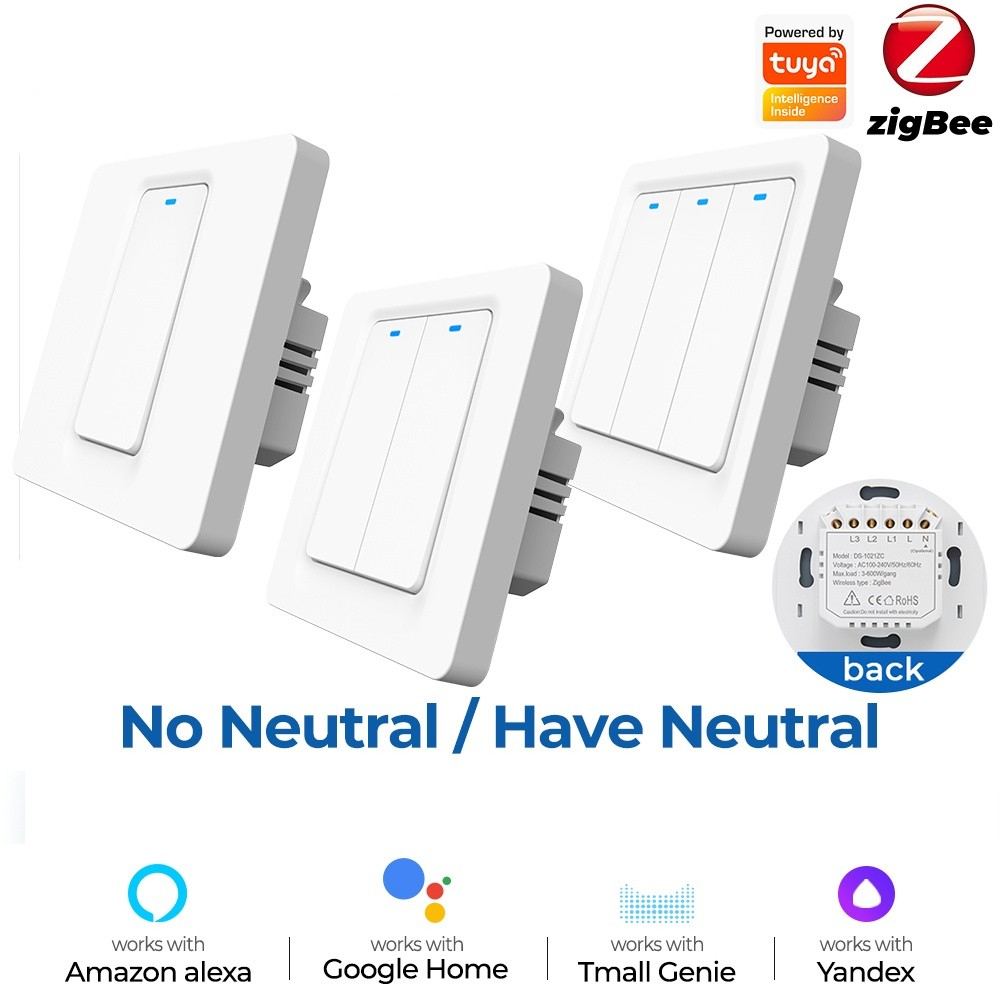 Smart Light Switch Tuya ZigBee No Neutral Wire No Capacitor Needed ...