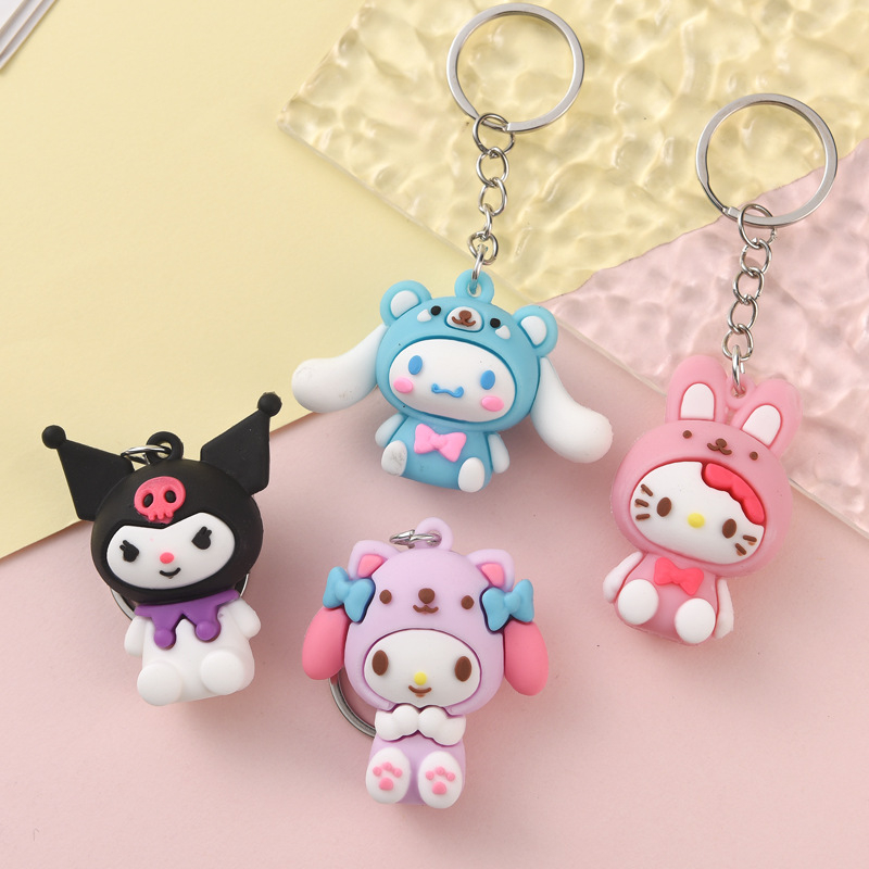 ins Cartoon Cute Key Ring Pendant Sanrio Melody School Keychain Chain ...