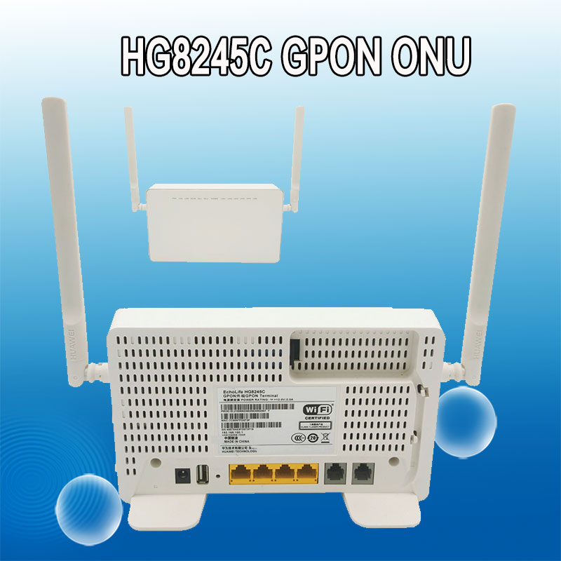 EPON ONU GPON onu HG8245C ONT termianl with 1GE+3FE+2voice+wifi English software compatible ...