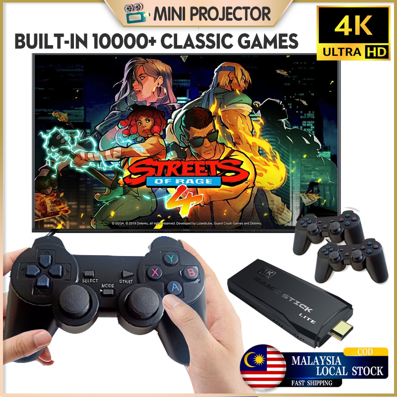Game Console Portable Game Stick 4K HDMI 2.4G Wireless Controller 64GB ...