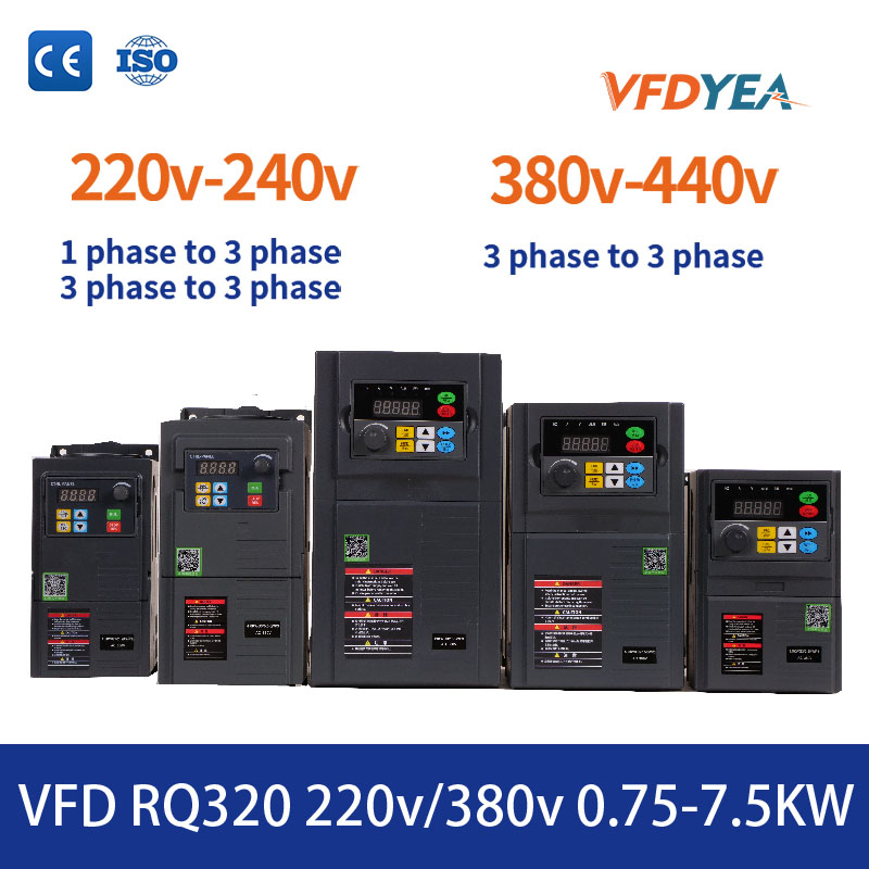 415v 3 Phase VFD Variable Frequency Speed Drive 1.5/2.2/3.0/4.0/7.5KW ...