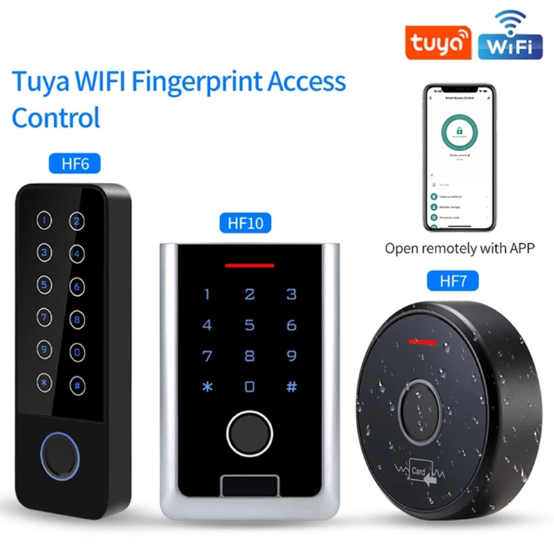 Standalone Metal Wifi Tuya App Fingerprint RFID Access Control Keypad Rainproof digital panel ...