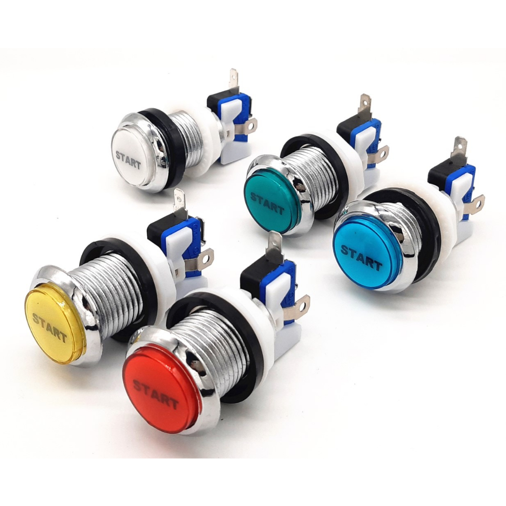 5 pcs of START silver lighted button Illuminated Push Button with ...