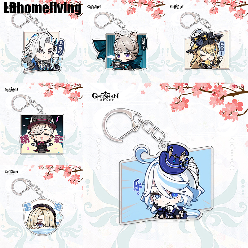 Furina Genshin impact keychain Navia Wriothesley Neuvillette acrylic ...