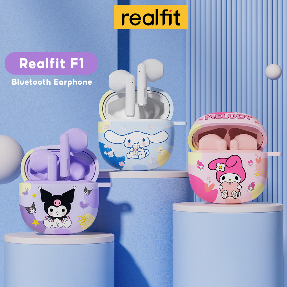 Realfit F1 Wireless Earbuds TWS Bluetooth 5.3 with Colorfull Cute Case ...