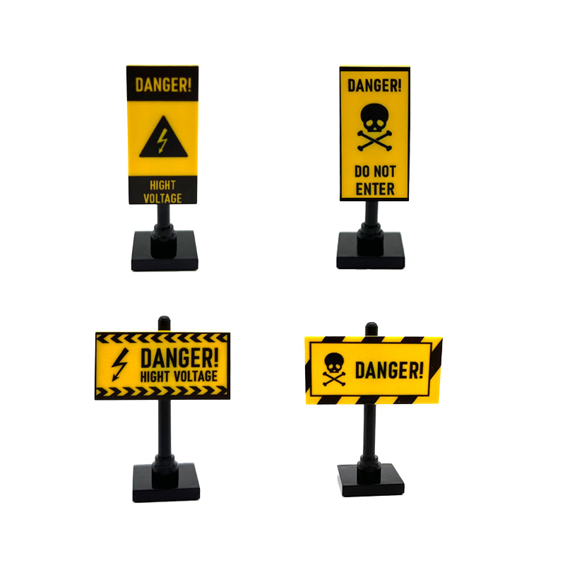 Military Scene Road Sign City Figures Printed Brick Set MOC Building ...