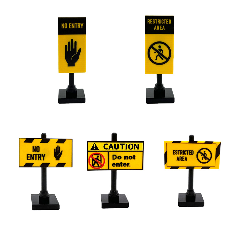 Military Scene Road Sign City Figures Printed Brick Set MOC Building ...