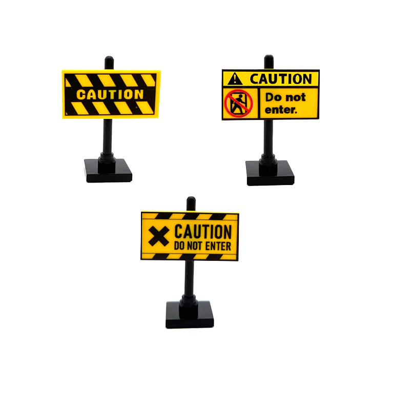Military Scene Road Sign City Figures Printed Brick Set MOC Building ...