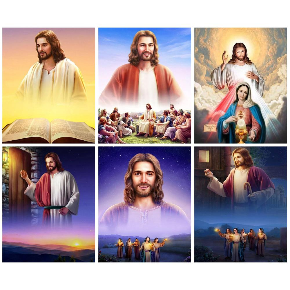 CHENISTORY Diy Diamond Painting Religion Diamond Embroidery Cross ...