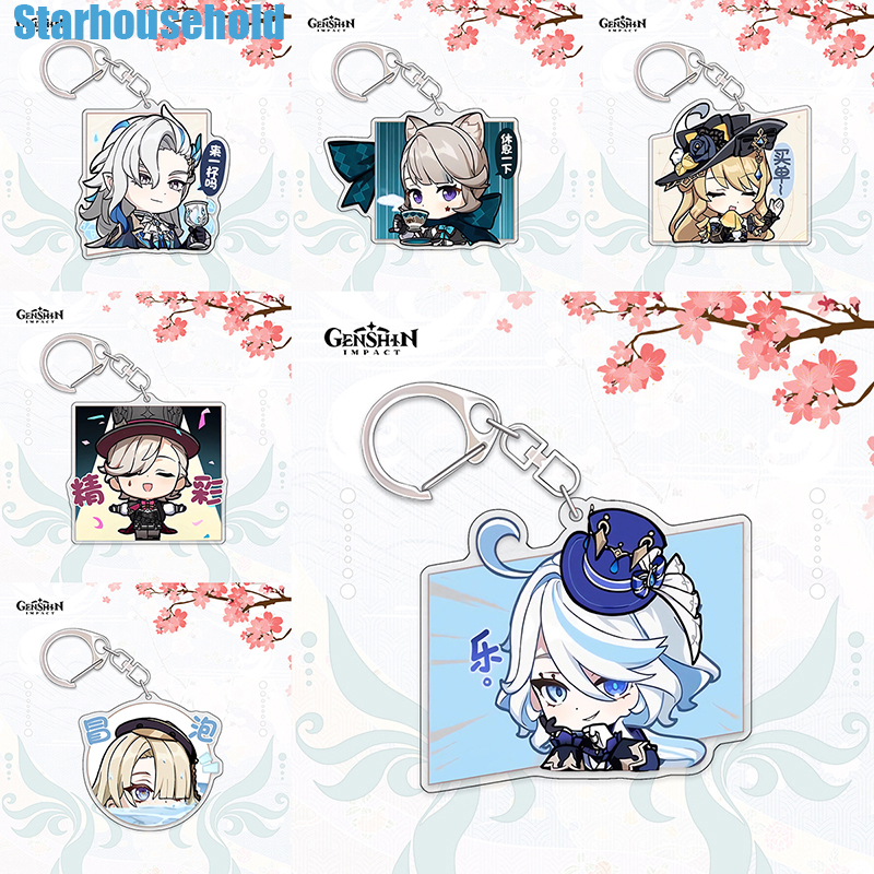 Genshin impact keychain Furina Neuvillette acrylic interlayer pendant ...